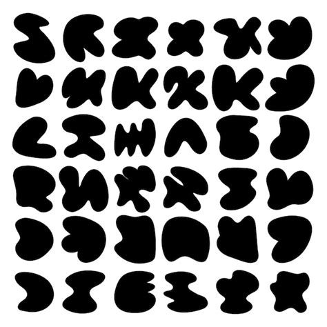 Premium Vector Random Organic Round Spot Blob Pebble Shape Set Collection Of Abstract