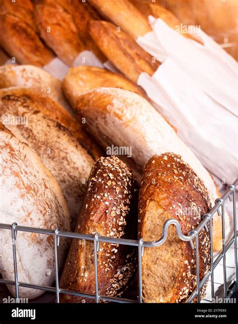 Bread Assorted Of Freshly Baked Artisan Bread Products Including