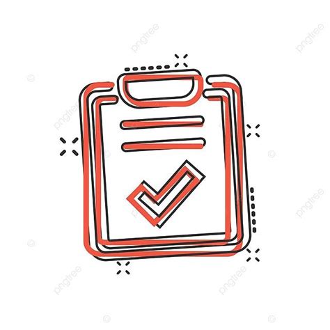 Checklist Cartoon Icon With Paper Splash Assessment Report Cartoon