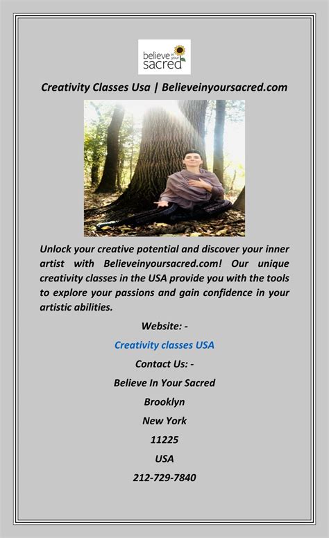 Ppt Creativity Classes Usa Believeinyoursacred Powerpoint