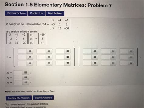 Solved Section 15 Elementary Matrices Problem 7 Previous