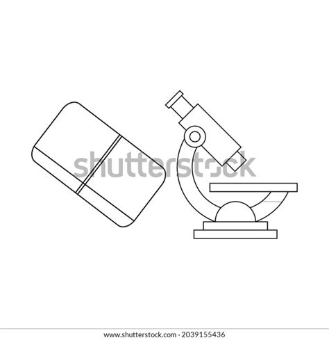 School Bundling Line Microscope Eraser Icon Stock Vector Royalty Free 2039155436 Shutterstock