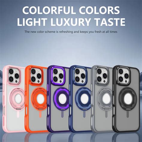 For Iphone 16 Pro Skin Feel Matte 360 Degree Rotating Silicone Ring