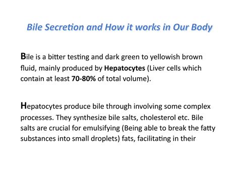 Solution Bile Secretion And How It Works Studypool