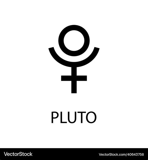 Pluto Icon Planet Symbol Black Sign Royalty Free Vector