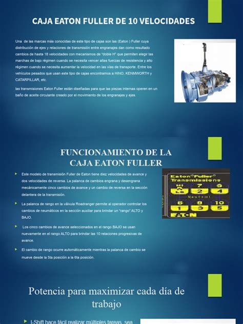 Caja Eaton Fuller 10 Velocidades Funcionamiento Pdf Camión