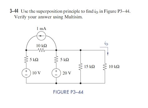 solved 3 44 use the superposition principle to find io in