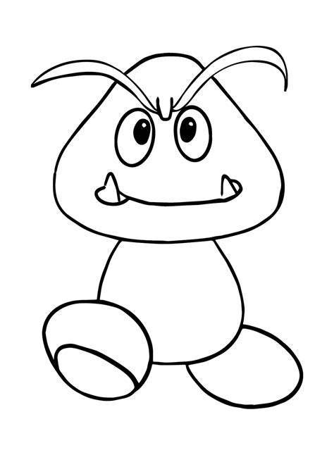 Goomba Mario Colouring Pages