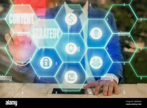 Conceptual Hand Writing Showing Content Strategy Concept Meaning Create Marketing Plan Using