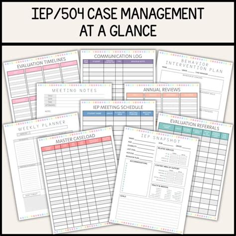 Editable Sped Caseload Management Binder Special Education Iep 504