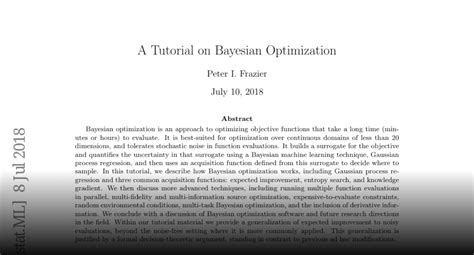 Paper Page A Tutorial On Bayesian Optimization