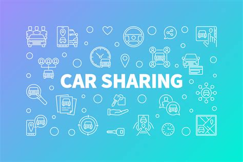 Car Sharing Outline Minimal Banner Carsharing Concept Vector