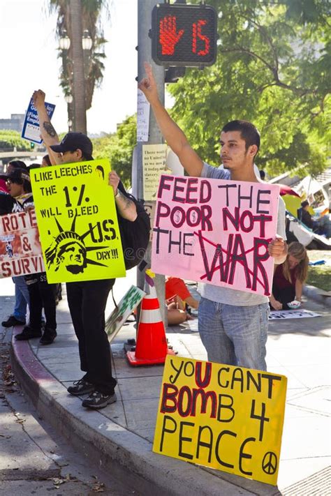 Occupy La Demonstration In Los Angeles Editorial Photo Image Of Hall