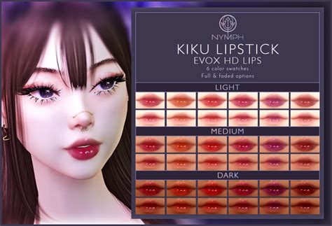 Second Life Marketplace Nymph Kiku Lipstick Dark Hd Evox