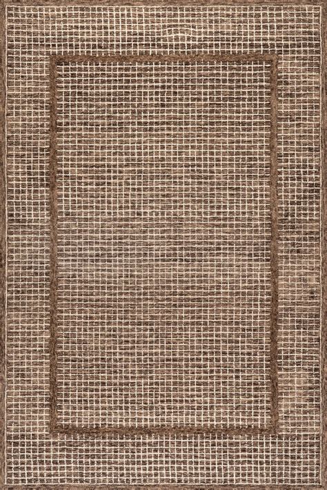 Chessie Checked Wool Rug Brown Rugs Usa