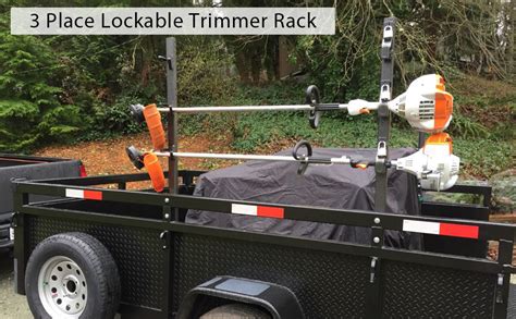 Litbm Trimmer Rack 3 Place Heavy Duty Steel Weedeater Rack