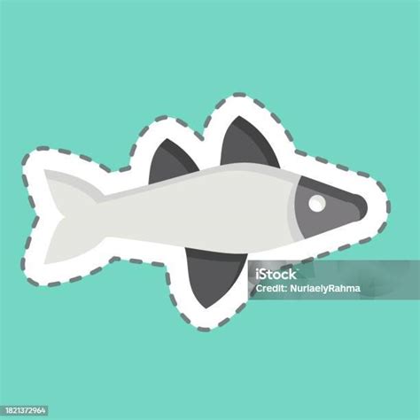스티커 라인 컷 물고기 바다 기호와 관련이 있습니다 심플한 디자인 편집 가능 간단한 일러스트레이션 0명에 대한 스톡 벡터 아트 및 기타 이미지 Istock