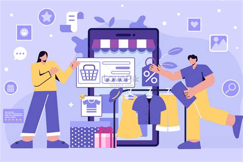 전자상거래 온라인 쇼핑 일러스트 무료 다운로드 Lovepik