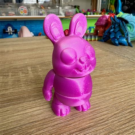 3d Printed Tiny Bunny Purple Silk