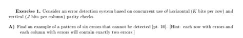 Solved Exercise 1 ﻿consider An Error Detection System Based