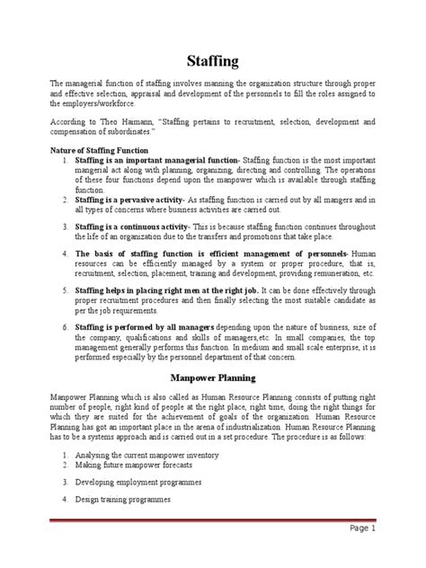 Staffing Notes Pdf Recruitment Human Resources