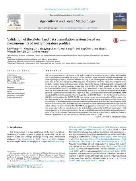 Pdf Validation Of The Global Land Data Assimilation System Based On