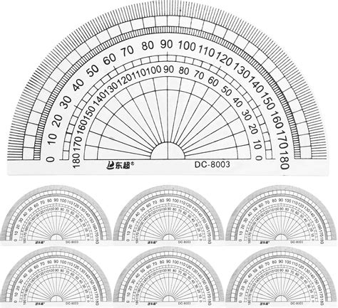 Stobok 10 Pcs Plastic Protractors 180 Degree Protractors Semicircle