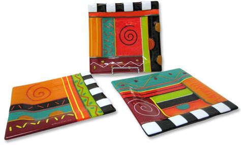 Fused Glass Stringer Platter Fused Glass Bowl Fused Glass Art