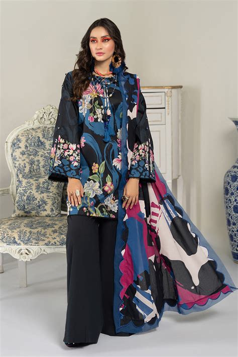3 Pc Unstitched Digital Printed Lawn Suit Ellena