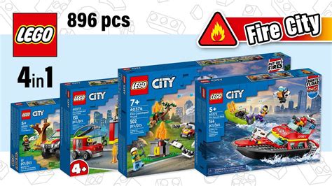 All Lego City Fire Sets For 2023 4in1 896 Pcs Speed Build