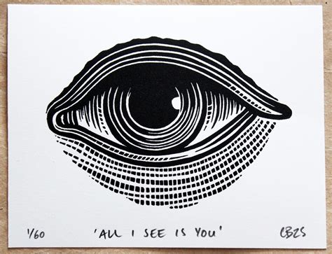 Linocut Eye Print Signed And Numbered Edition Etsy