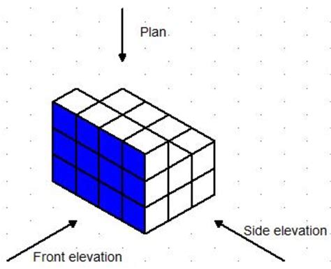 3d Shapes How To Draw The Plan Side And Front Elevations Of A 3d