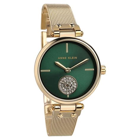 Buy Online Anne Klein Quartz Analog Green Dial Metal Strap Watch For