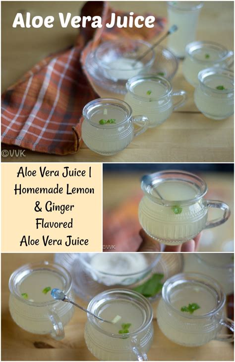 Aloe Vera Juice Homemade Lemon And Ginger Flavored Aloe Vera Juice