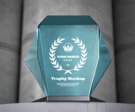 Premium Psd Glass Trophy Mockup