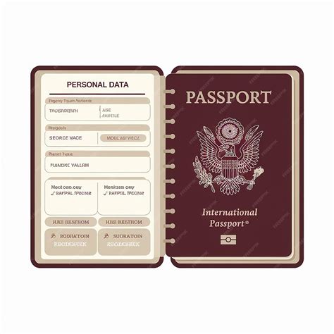Vector Blank Open Passport Template International Passport With Sample