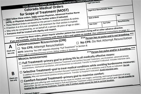 The Colorado Most Form Medical Orders For Scope Of Treatment