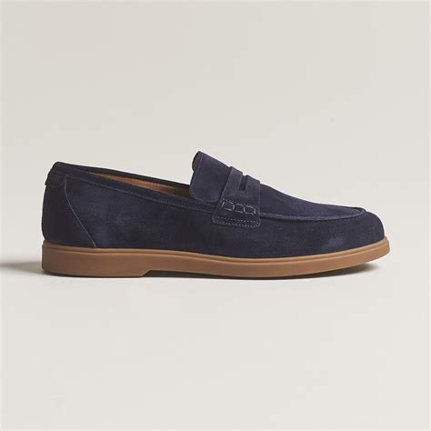 Loake 1880 Lucca Suede Penny Loafer Navy Careofcarl Dk