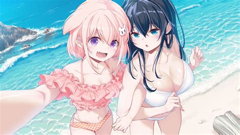 Hot Anime Girls Swimsuits Wallpaper Anime Girl In Bikini With Hoodie