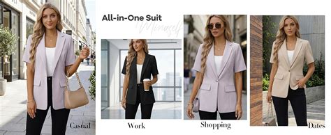 Mina Self Short Sleeve Blazers Jacket For Women Summer Blazer