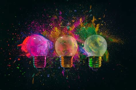 Exploding Light Bulb Photography