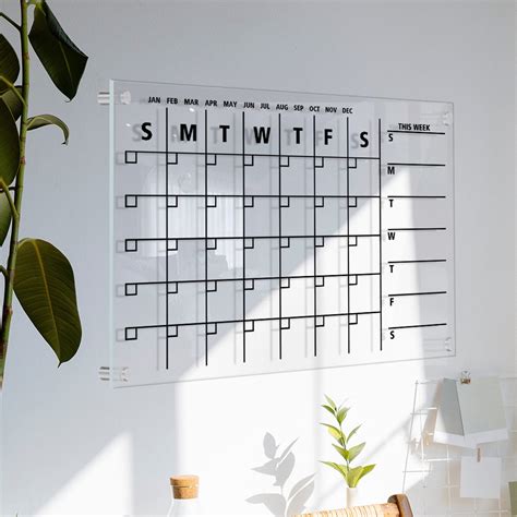 Wall Acrylic Weekly Planner Board Clear Dry Erases Calendar Planner