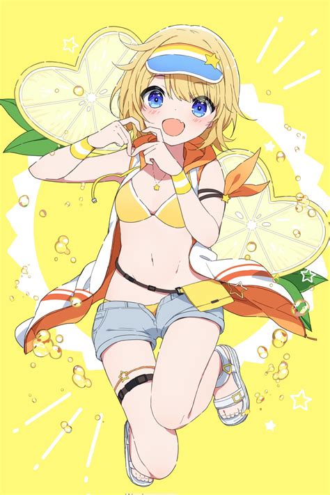 Mochigome Ununquadium Original Commentary Request Highres 1girl D Bikini Blonde Hair