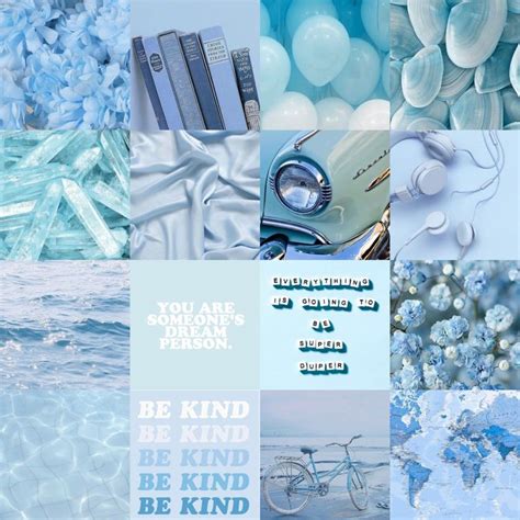 Light Blue Aesthetic Collage Wallpaper