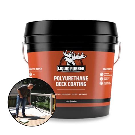 Liquid Rubber Polyurethane Deck Coating Textured Misty Gray Flat Exterior 1 Gallon In The