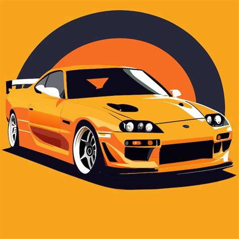 Premium Vector Supra 1995 Orange Car Vector Illustration