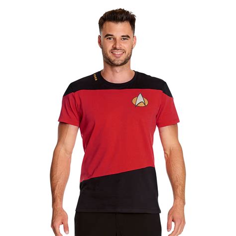 The Next Generation Uniform T Shirt Rot Star Trek Elbenwald