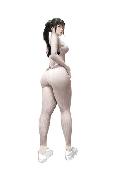 Bangkuart Standing Ass Anime Anime Girls White Background Simple