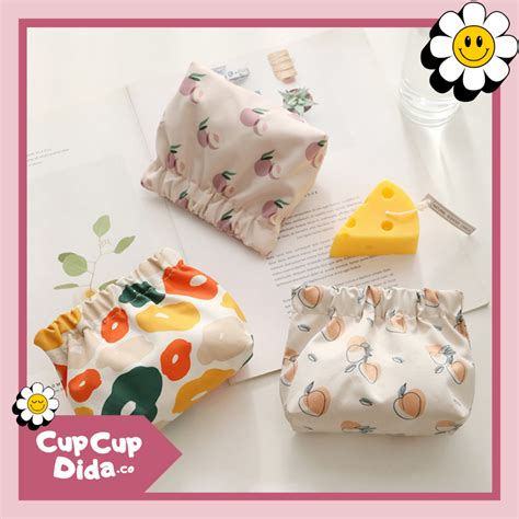 Jual Pouch Makeup Serut Motif Aesthetic Traveling Bag Organizer