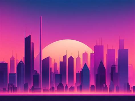 Premium Ai Image Gradient City Background